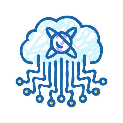 Cloud Computin Quantum Technology Icon Doodle Illustration 62458948