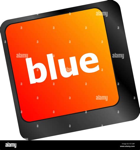 Blue Button On Computer Pc Keyboard Key Stock Photo Alamy