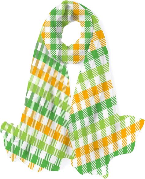 Hyjoy Classic Checkers Pattern Long Silk Neck Scarf Lightweight Shawl