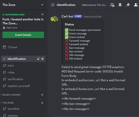 the custom welcome message not working r carlbot