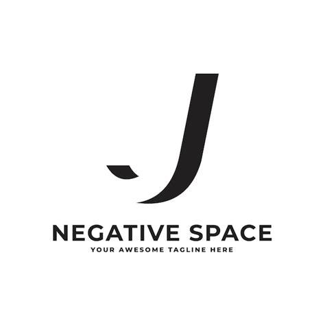 J Moderno Y Vanguardista Espacio Negativo Logotipo De La Letra Alfabeto