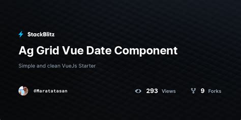 Ag Grid Vue Date Component Stackblitz