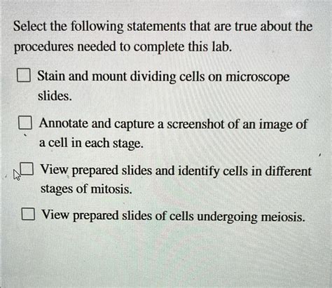 Solved Select The Following Statements That Are True About The