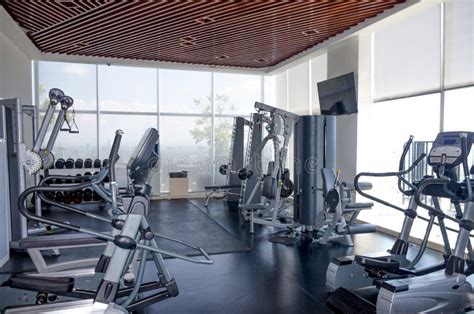 Exercise Sport Machines In The Gym Stock Image Image Of Hall
