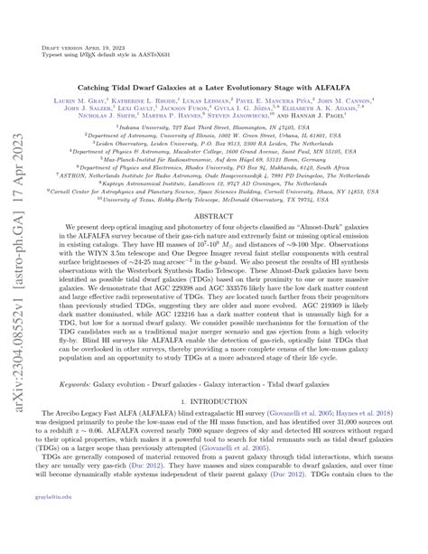 Pdf Catching Tidal Dwarf Galaxies At A Later Evolutionary Stage With