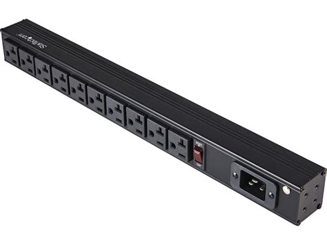 10 Outlet Rack Mount Power Strip 125v 16 Amp 1u Horizontal 19
