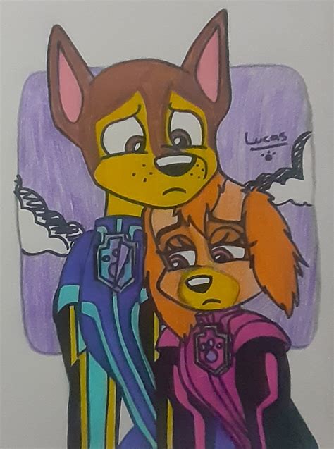 Paw Patrol The Mighty Movie Chase Comforting Skye By L21fanarts On