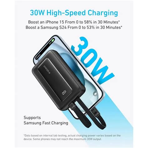 Anker Zolo Power Bank 10000mah 30w With Built In Usb C And Lightning