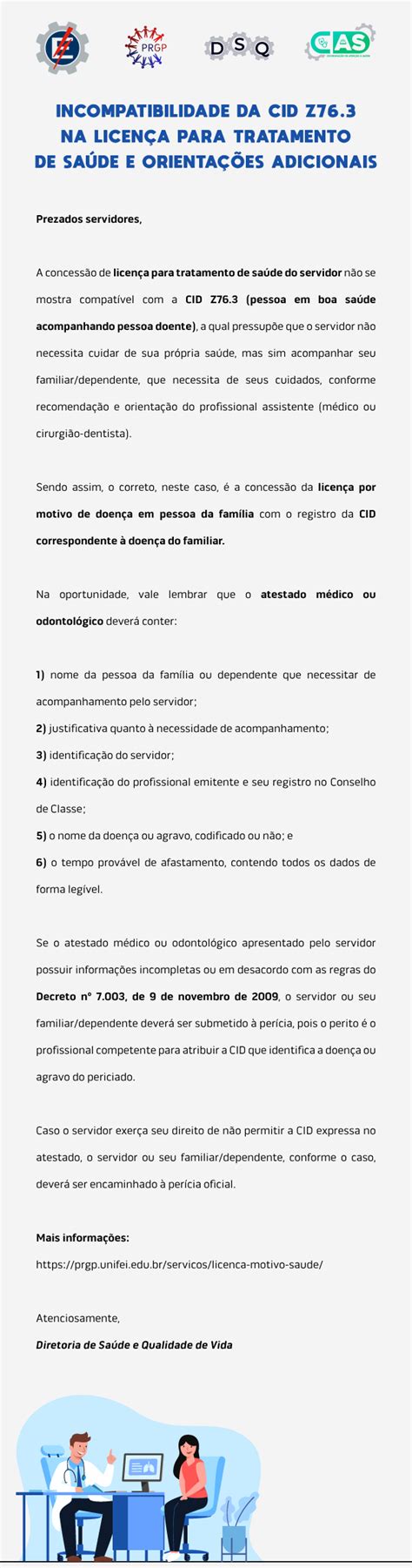 [dsq] Incompatibilidade Da Cid Z76 3 Na Licença Para Tratamento De