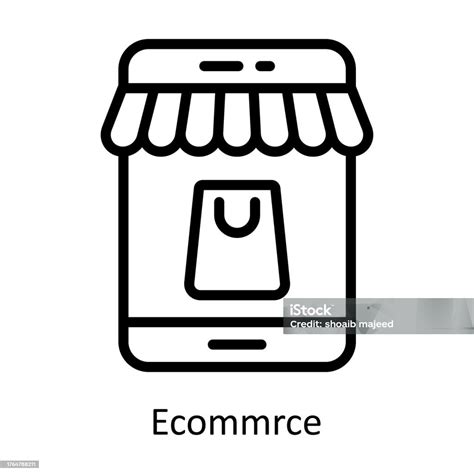 전자 상거래 벡터 개요 디자인 일러스트레이션입니다 흰색 배경의 기호 Eps 10 파일 Brand Name Smart Phone에 대한 스톡 벡터 아트 및 기타 이미지