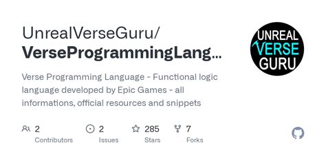 Github Unrealverseguruverseprogramminglanguage Verse Programming