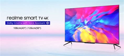 Realme представила умные телевизоры Smart TV 4K размером 43 и 50 дюймов