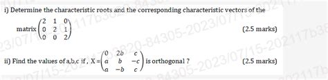 solved i determine the characteristic roots and the