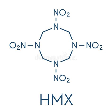 Hmx Octogen Explosive Molecule Skeletal Formula Stock Vector Illustration Of Skeletal Atoms