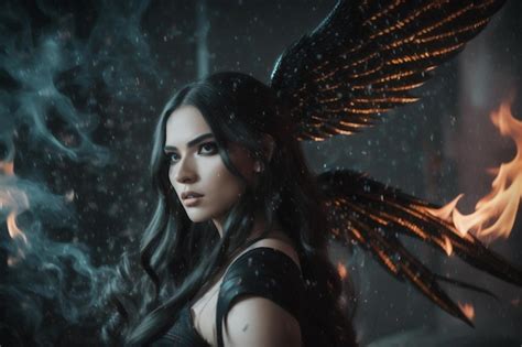 Premium Photo Beautiful Sexy Demon Girl With Wings