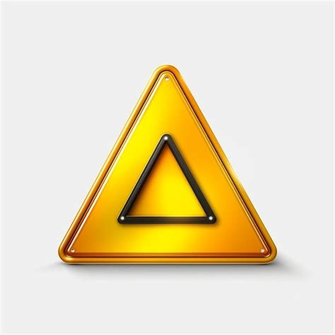 Premium Photo A Close Up Of A Yellow Triangular Sign With A Black