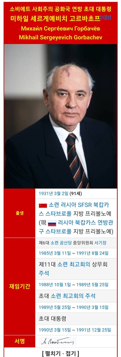 미하일 고르바초프 전 소련 대통령 사망 유머 게시판