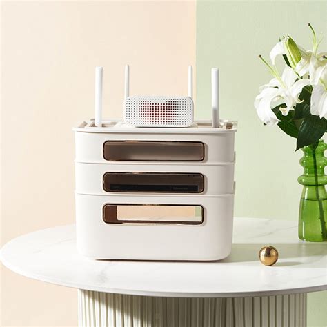 Wireless Wi Fi Router Box Desktop Power Socket Cable Organizer