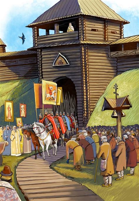 Иллюстрация Княгиня Евдокия в стиле книжная графика