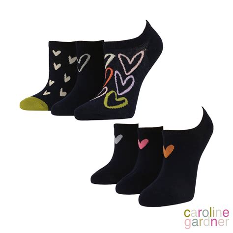Caroline Gardner Ladies Trainer Sock 6 Pack In Navy Cos