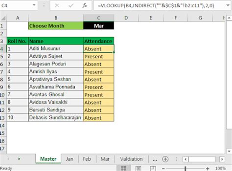 select from drop down and pull data from different sheet in microsoft