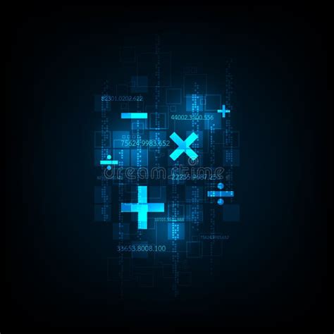 Digital Data Computing Technology On A Dark Blue Background Stock Vector Illustration Of