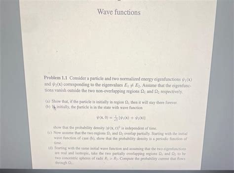 Solved Wave Functions Problem 1 1 Consider A Particle And Chegg