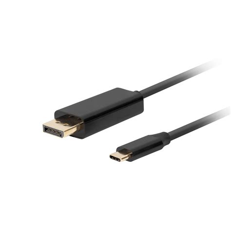 Adaptateur Usb C Vers Displayport Lanberg Ca Cmdp 10cu 0010 Bk Noir 1 M