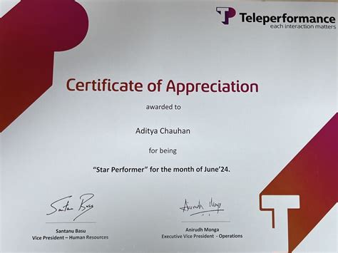 aditya chauhan on linkedin starperformer recognition