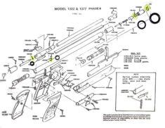 Crosman 1322 And 1377 Pump Pneumatic Pistol Diagram Firearms Weapons