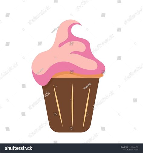 Sweet Cupcakes Cream Vector Cartoon Illustration Stock Vector Royalty