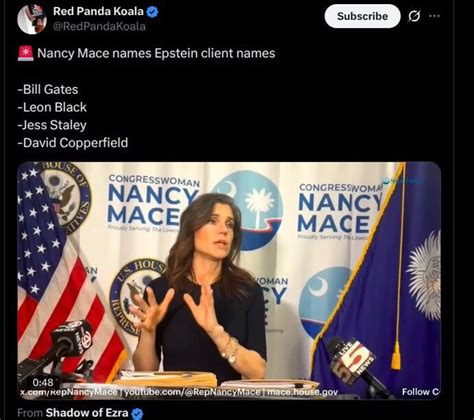 Nancy Mace Spills Some Epstein Beans Any Thoughts Girlsaskguys
