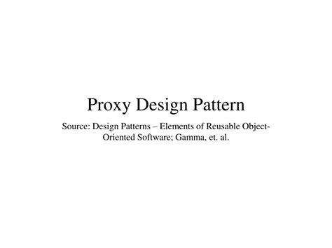 Ppt Proxy Design Pattern Providing Access Control Powerpoint