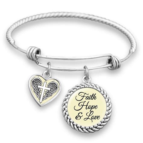 Faith Hope And Love Charm Bracelet