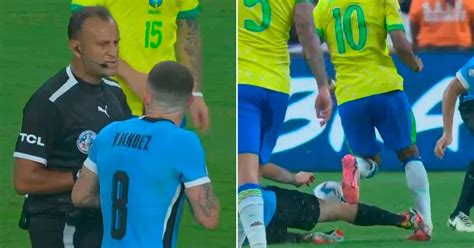 La Brutal Patada De Nahitan Nandez A Rodrygo Que Le Valió La Expulsión