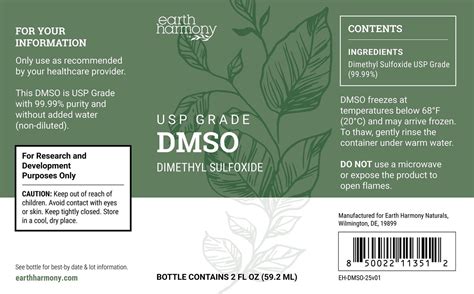 Usp Grade Dmso Dimethyl Sulfoxide 2 Fl Oz 592 Ml Health Ranger Store