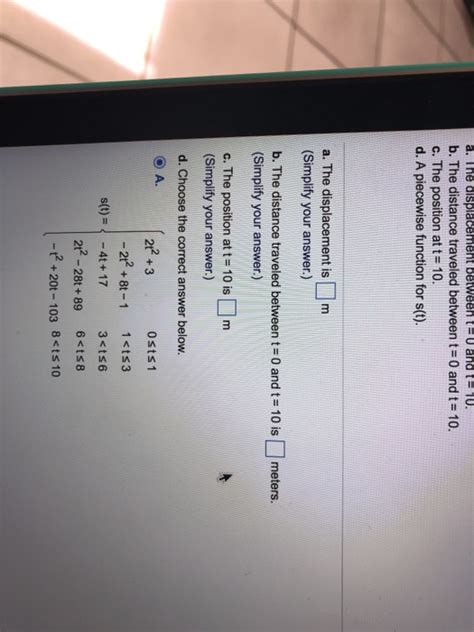 Solved The Figure Shows The Velocity Function For Motion Chegg