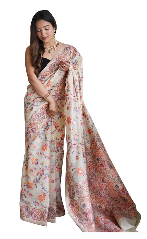 Buy VASTTRAM Women S Kashmiri Pattu Kanchipuram Banarasi Lichi Silk