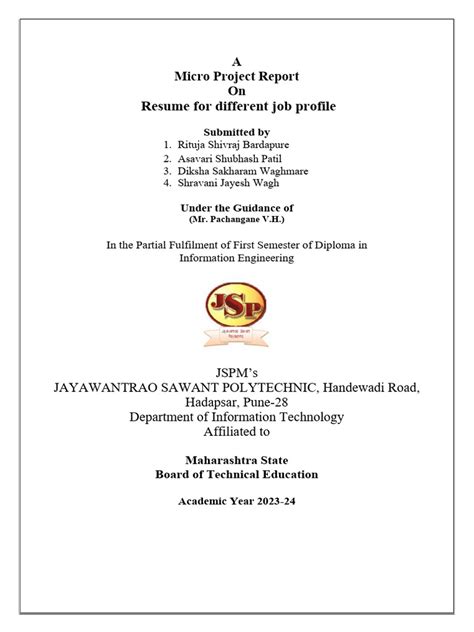 Fundamental Of Ict Micro Project Pdf Résumé Diploma
