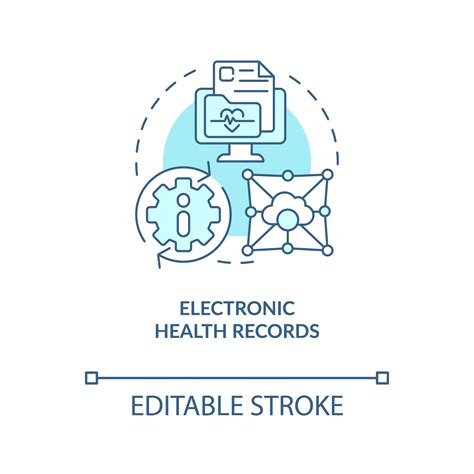 Electronic Health Information Turquoise Concept Icon Healthcare Industry Trend Abstract Idea