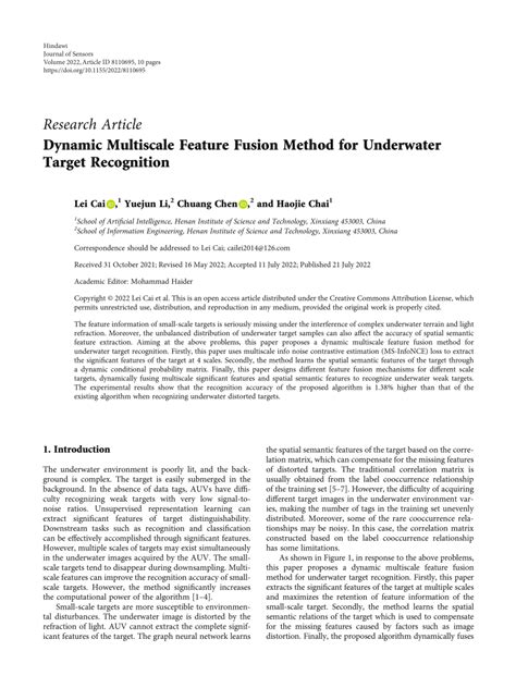 pdf dynamic multiscale feature fusion method for underwater target
