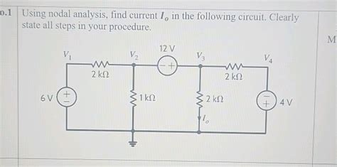 01 Using Nodal Analysis Find Current Io In StudyX
