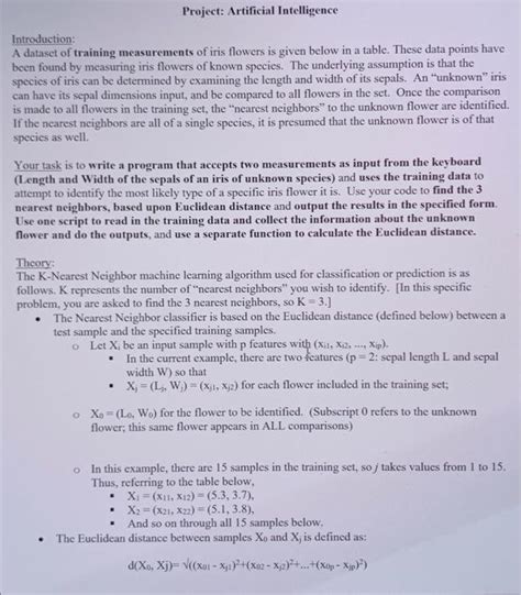 Solved Project Artificial Intelligence Introduction A Chegg