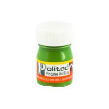 Pintura acrílicas politec color verde hoja 20ml Shalom Papelerias