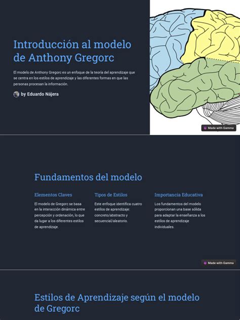 Introduccion Al Modelo De Anthony Gregorc Pdf Aprendizaje