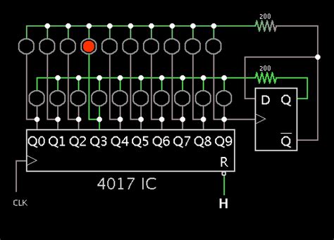 4017 Running Led Circuit Circuit Diagram