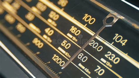 Tuning Analog Radio Dial Frequency On Scale Of The Vintage Receiver Stock Footage Video Of