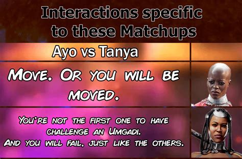 Ayo Mcu Vs Tanya Mk1 Connections In The Comments Interactions R