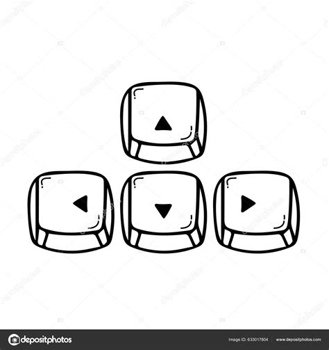 Cursor Key Arrangements Four Cursor Keys Left Right Cursor Key Stock