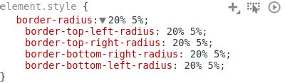 Javascript Border Radius Using A Slash Between Two Values Stack Overflow